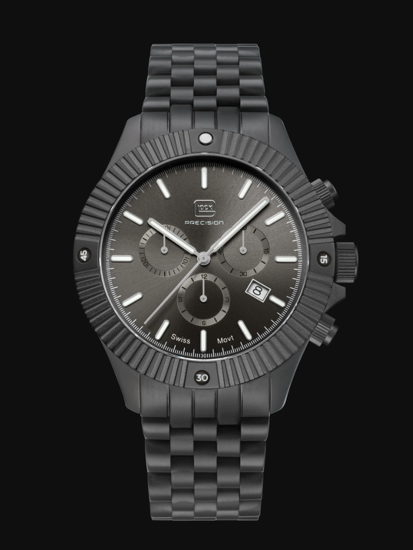 Glock Watches Grey Steel Case Black Link Band GW-38-1 -22 – Matheu's